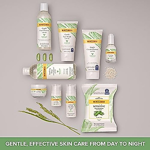 Burt’s Bees Gentle Night Cream Moisturizer for Face & Sensitive Skin - Made with Aloe Vera & Rice Milk to Soothe Skin, Dermatologist Tested (1.8 oz)
