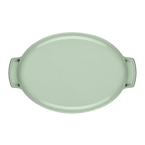 KitchenAid Enameled Cast Iron Au Gratin Oval Roasting Pan, 2.5 Quart, Pistachio