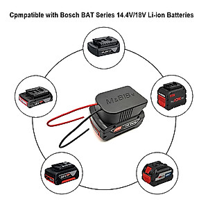 QINIZX Power Wheels Adaptor for Bosch/Makita 18V 14.4V Battery Power Mount Connector Adapter Dock Holder with 12 awg Wires DIY Power Tools RC Toys Robotics