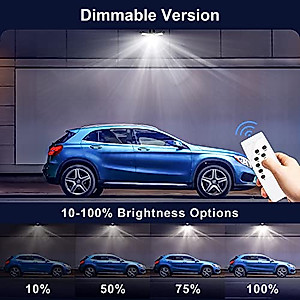 Inscrok Dimmable 60W LED Garage Lights 2 Pack with Remote Control,6000LM Adjustable Deformable LED Shop Lights,E26/27 Ceiling Lights for Garage,Basement, Workshop,6500K Daylight Bulbs