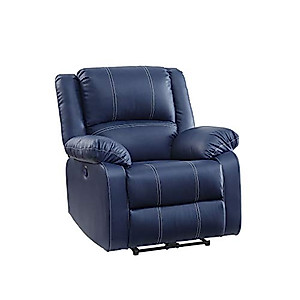 Acme Furniture PU Upholstered Power Recliner with USB Port, Blue