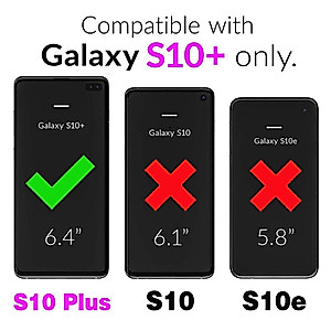 Furiet Compatible with Samsung Galaxy S10 Plus Wallet Cover with Crossbody Strap and Leather Card Holder Clasp Stand Flip Purse Shockproof Phone Cover for S10+ S10plus 10S Edge S 10 10plus Black