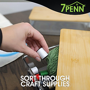 7Penn Stackable Storage Bins with Lids - 2 Pack Bamboo Lid Storage Containers for Home Organizing - Clear Acrylic Stacking Container for Pantry, Bathroom, Kitchen, Fridge, or Closet Organization