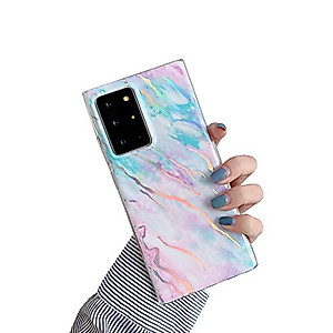 Sunswim Galaxy Note 20 Case 5G 6.7" Marble Phone Case for Women Girls Sparkle Glitter Slim Fit Flexible Silicone TPU Bumper Shockproof Protective Cover Case for Samsung Galaxy Note 20 2020-Colorful