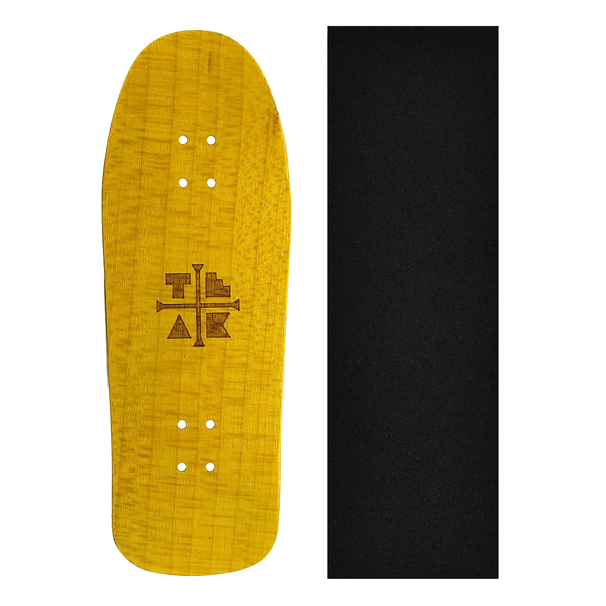 Teak Tuning Wooden Fingerboard Carlsbad Cruiser Deck, Banana Yellow - 34mm x 100mm - Handmade, Pro Shape & Size - Five Plies Wood Veneer - Includes Prolific Foam Tape