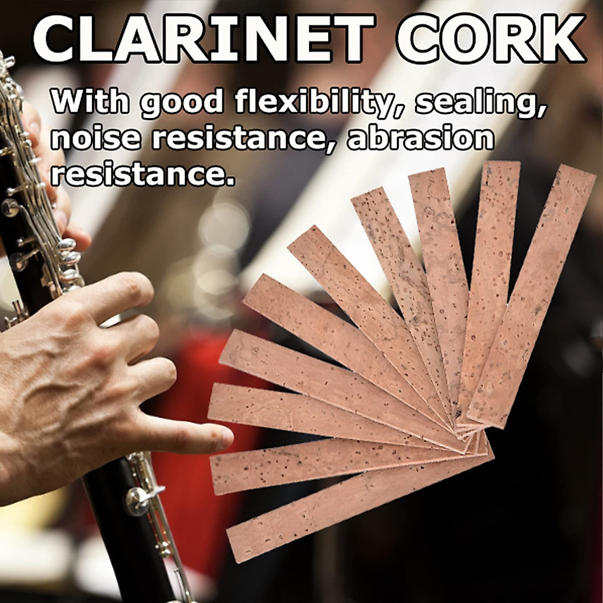 Clarinet Neck Joint Cork Sheet,10 Pcs/Set Repair Accessories for Instrument Quality Replacement