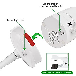 Clip Mount for Infant Optics DXR-8 and DXR-8 Pro Baby Monitor, Flexible Gooseneck Baby Monitor Holder for Crib Without Tools or Wall Damage - White