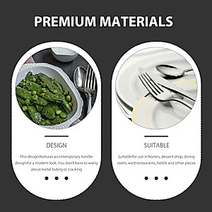 OSALADI 1 Set Dinnerware Serving Utensils Silverware Flatware Eating Utensils Western Food Tableware Steak Cutlery Home Tableware Home Cutlery Knives Stainless Steel White Ceramics