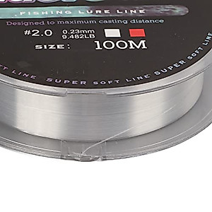 Gaeirt Super Strong Fishing Line, Straight Lightweight 100M Nylon Fishing Line High Strength for Reservoir Fishing(#2.0)