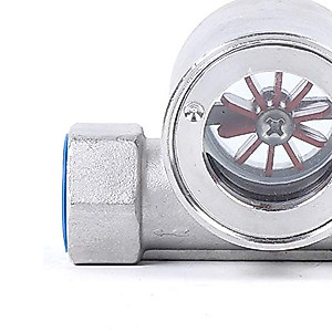 3/4" NPT Stainless Steel 304 Sight Water Flow Indicator with Impeller 362Psi 2.5MPa