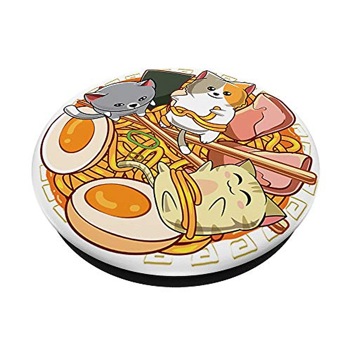 Ramen cute kawaii cat japanese PopSockets PopGrip: Swappable Grip for Phones & Tablets