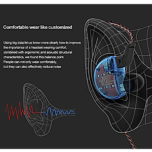 in-Ear Monitor Headphones,KZ ZS10 Five Drivers High Resolution Earphones/Earbuds with Detachable Cable (Black with Mic)