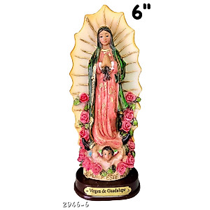 Virgen De Guadalupe 6" Inch Statue 24 Pcs Religious Figure