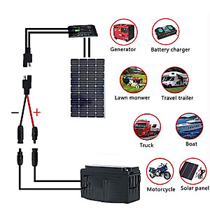 LIXINTIAN SAE Adapter, with SAE Polarity Reverse Adapte，10AWG Cable Conector for RV Panel Solar