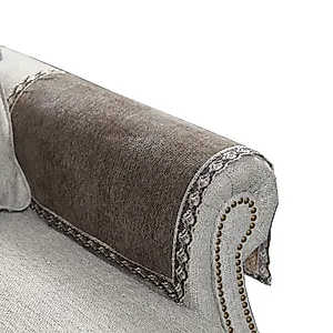 MINJIATEX Couch arm Covers,Non-Slip lace Sofa arm Covers Set of 2 Washable Sofa armrests Covers for Living Room Recliner Chair arm Covers Protectors for Leather Sofa armrest slipcover (HZW-Brown)