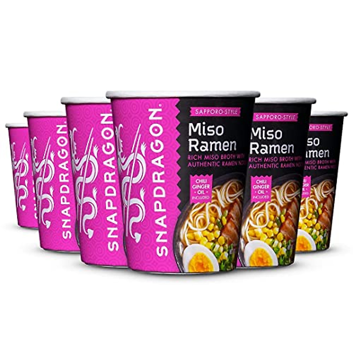 Snapdragon Miso Ramen Cups | Rich Miso Broth With Authentic Ramen Noodles | Authentic Flavors | Satisfy Your Craving | 2.2 oz (6 Pack)