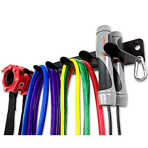 StoreYourBoard Home Gym Equipment Storage Rack, Wall Mount Hanging Organizer, Fitness Accessories Workout Bands Jump Ropes Yoga Foam Roller Belts, Solid Metal Exercise Gear Hooks