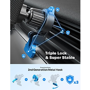 JOYTUTUS Universal Phone Holder Car, [Military-Grade Suction & Stable Clip] Phone Mount for Car Dashboard Windshield Air Vent, Hands-Free Cell Phone Holder Car Fit iPhone Samsung All Smartphones