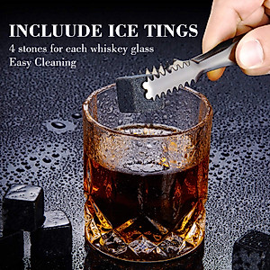 Whiskey Glasses Stones Gifts Set for Men, Pack of 2, 10 oz Scotch Bourbon Glasses, 8 Chilling Rocks and Wooden Box for Him, Boyfriend, Dad, Husband, Father, Groomsmen, Birthday, Anniversary