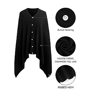 MissShorthair Women's Lightweight Knitted Scarf Poncho Sweater Cape Shawl Versatile Spring Summer Ponchos Wraps blush