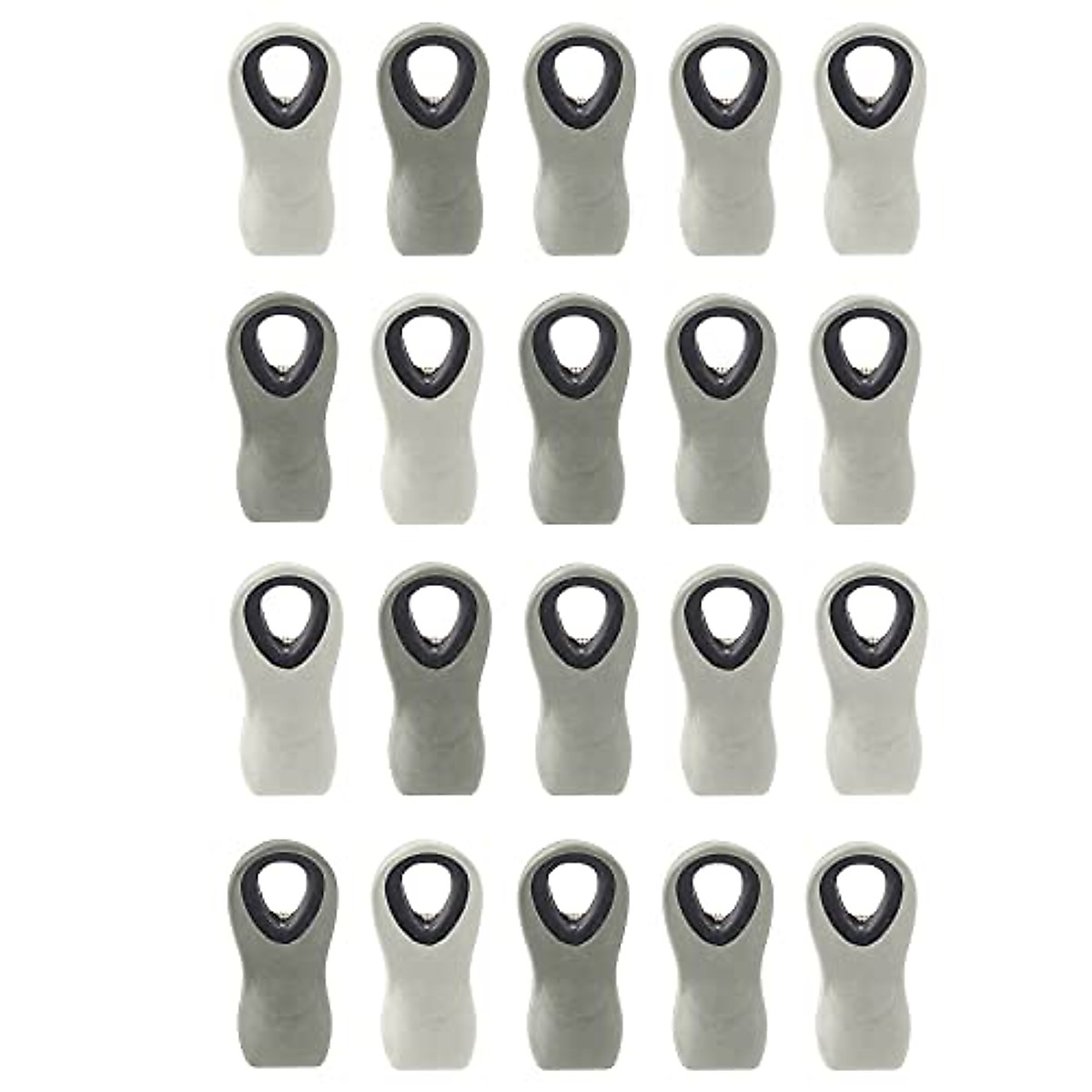 edge Chip Clips for Food Snack Bags and Storage Non-Slip with Magnetic Back and Loop Holes (20 Piece Medium, Charcoal)