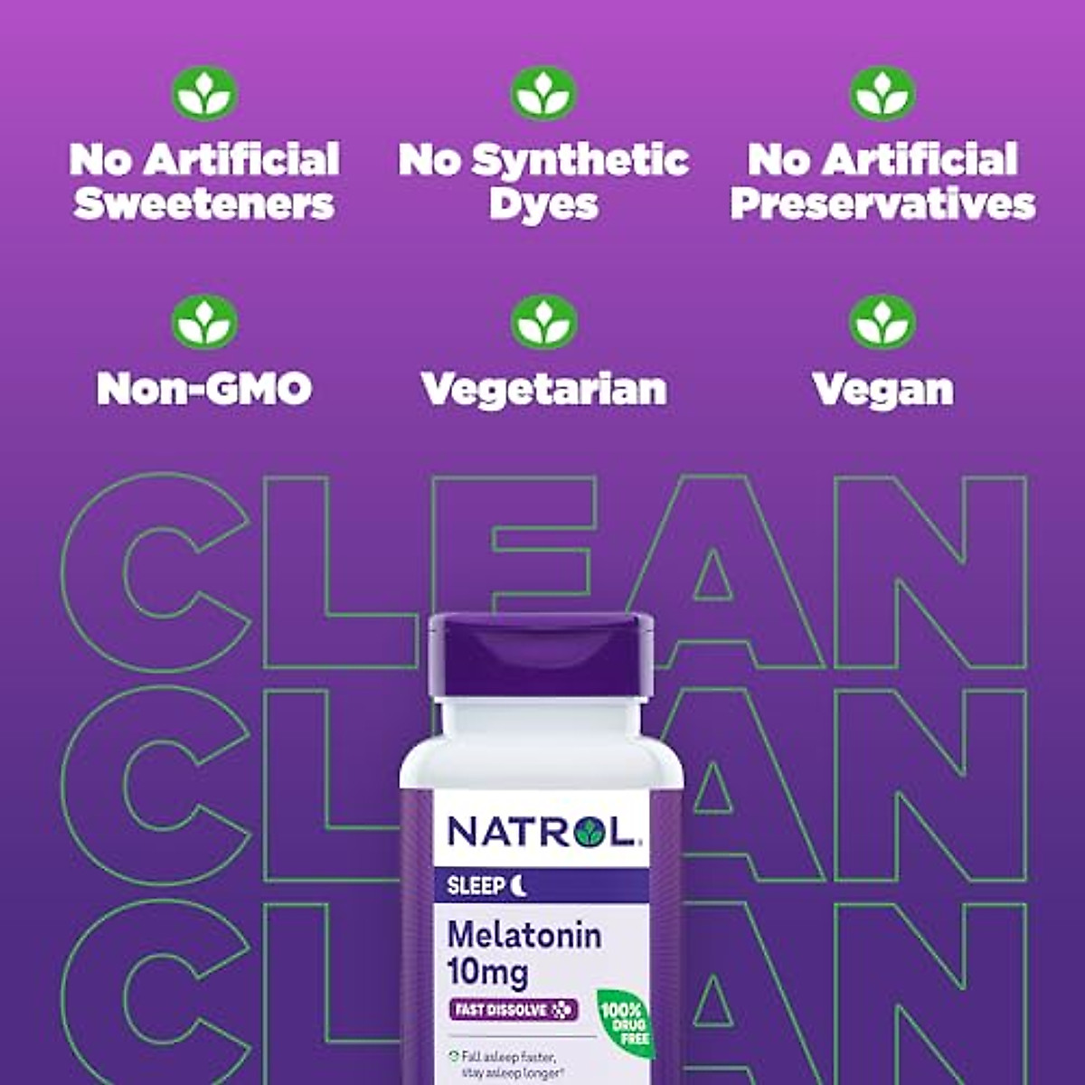 Natrol Melatonin 10mg, Citrus-Flavored Dietary Supplement for Restful Sleep, 60 Fast-Dissolve Tablets, 60 Day Supply