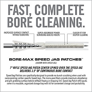 Real Avid Bore-Max Speed Patches Refill Pack, Gun Cleaning Supplies, Pistol/Rifle Cleaning Patches, 250-Count (Rifle .22cal - .30cal (8")),white
