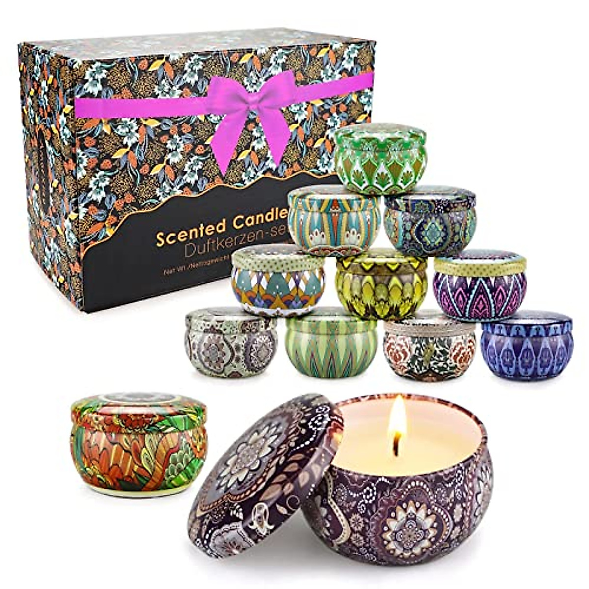 12 Pack Scented Candles Gifts for Women, Candles for Home Scented, Soy Wax Scented Candles Set, Jar Aromatherapy Candles for Stress Relief, Birthday,Mothers Day Gifts for Her