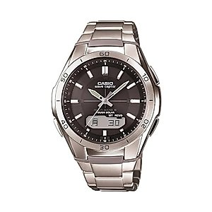 Casio Men's WVA-M640D-1ACR Wave Ceptor Analog-Digital Display Quartz Silver Watch