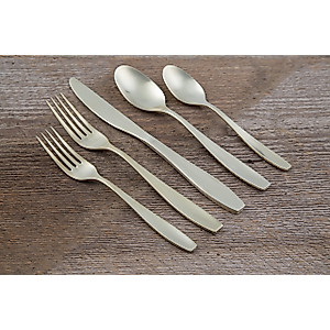 CAMBRIDGE Silversmiths January Champagne Satin 20-Piece Flatware Set, Service for 4