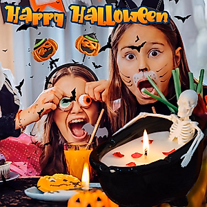 Halloween Decorations - Halloween Skeleton Candles - Skeleton Designs for Milk Bath - Novelty Designs Rose Petals - Perfect for Halloween Indoors Home Holiday Parties