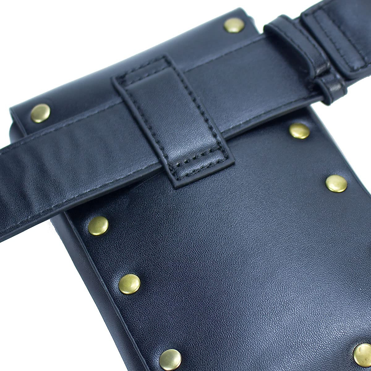 Cellphone Holder Retro Belt Pouch Waist Bag Fanny Pack Steampunk Medieval Renaissance Purse Halloween Costume Accessory (Black)