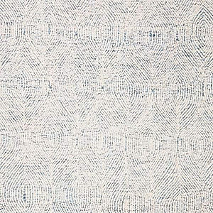 SAFAVIEH Abstract Collection 5' x 8' Ivory/Blue ABT340M Handmade Premium Wool Area Rug