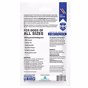 Himalayan Dog Chew Churro Yak Cheese Dog Chews, 100% Natural, Long Lasting, Gluten Free, Healthy & Safe Dog Treats, Lactose & Grain Free, Protein Rich, For All Breeds, Soft, Real Bacon Flavor, 4 oz