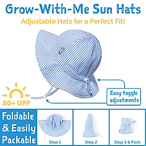 JAN & JUL Cotton Floppy Sun-Hat for Toddler Boy with UV Protection (M: 6-24 Months, Dino)