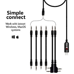 MIRKIT FTDI USB Baofeng Programming Cable Model 5 for Flashing Ham Radios: Baofeng Radio, Wouxun, Kenwood, Motorola, Yaesu 6 in 1