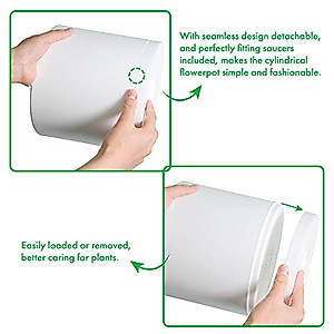 Pack of 20 Plastic Plant Pots (4 Set of 2 Inch, 2.5 Inch, 3 Inch, 3.5 Inch, 4 Inch) Small Garden Planter Pots for Plant with Drainage Holes and Saucers, White Color, 74-U-XS-1