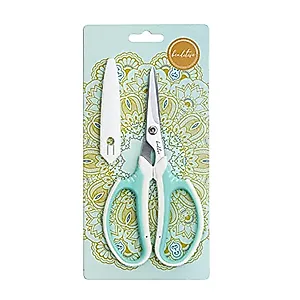Beaditive Multipurpose Craft Scissors - High-Leverage Crafting Scissors with Sharp Carbon Steel Blades - Ergonomic Sewing Scissors for Heavy Duty Projects - Safe Office, Scrapbook, Leather Scissors