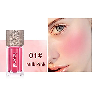 Soft Cream Blush Stick, Liquid Blush Makeup for Cheeks, Multi Sheer Big Brush Liquid Skin Tint Stick for Eyes and Lips, Long-Wearing, Natural-Looking,Blends Perfectly onto Skin, Gift for Her (Milk Pink)