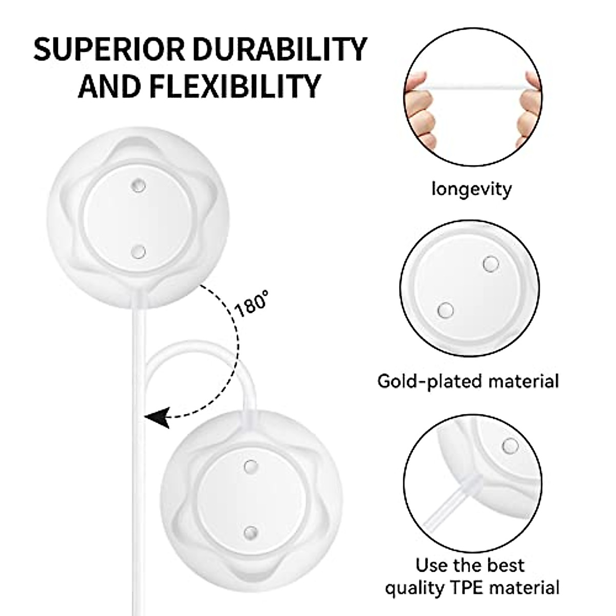 E ECSEM Charger Dock Compatible for Rose Toy Portable Magnetic Replacement Charging Stand Adapter with USB Charging Cable Cord for Rose Massagers,White