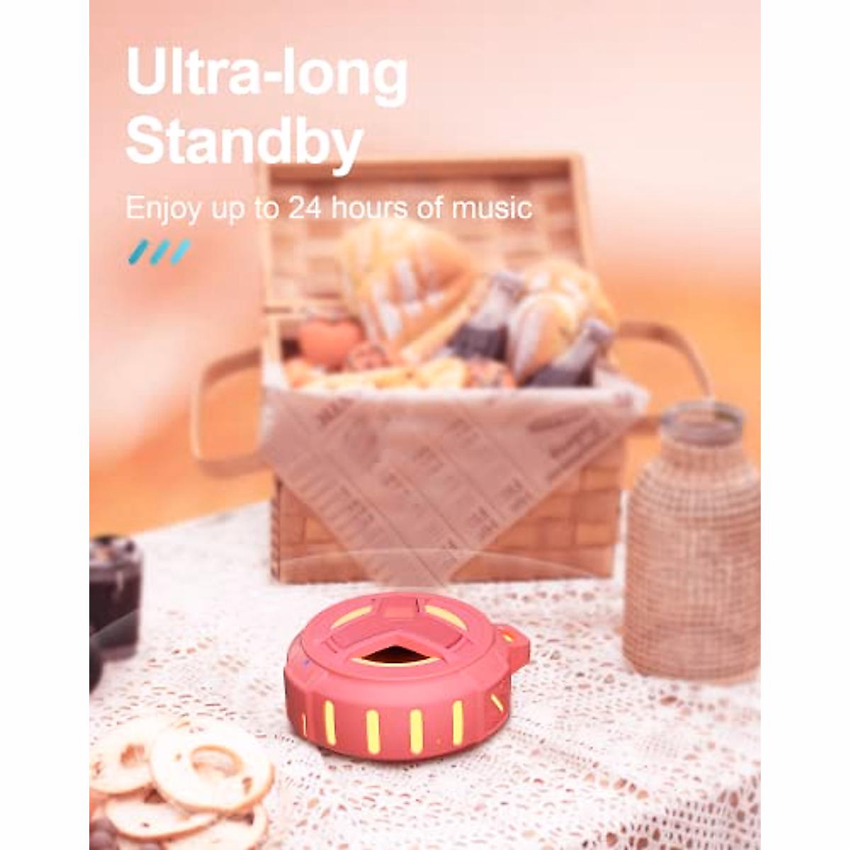 EBODA Bluetooth Shower Speaker, Waterproof Portable Wireless Speakers with Light, IP67 Floating, 2000mAh, Small Portable Speaker for Kayak, Beach, Pool Accessories, Gifts for Girls