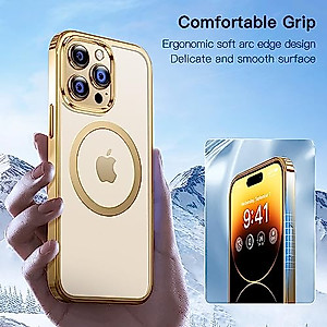 Alphex Official Color Match for iPhone 14 Pro Case, Compatible with MagSafe, 8FT Military Grade Shockproof Matte Slim Phone Cover Women Men 6.1 inch, Gold