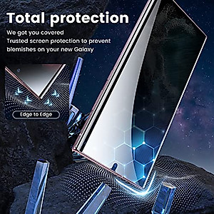 MOHAVE Privacy Screen Protector [Auto Alignment] Designed for Samsung Galaxy S22 Ultra 6.8"[Ultrasonic Fingerprint Support] - Sensor Protection / 2 Pack, Anti Spy Private Film, Case Friendly, 3D Curved, Crystal Clear, Total Protection