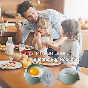Silicone Egg Poacher Microwave Cooker Eggs Cup Breakfast Sandwich Omelet Maker Kitchen Cooking Tool Fast Eggs Fryer Cooks in 45s Dishwasher Safe Made in Korea