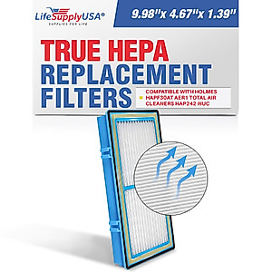True HEPA Air Cleaner Filter Replacement Compatible with Holmes HAPF30AT Aer1 Total Air Cleaners HAP242-NUC by LifeSupplyUSA