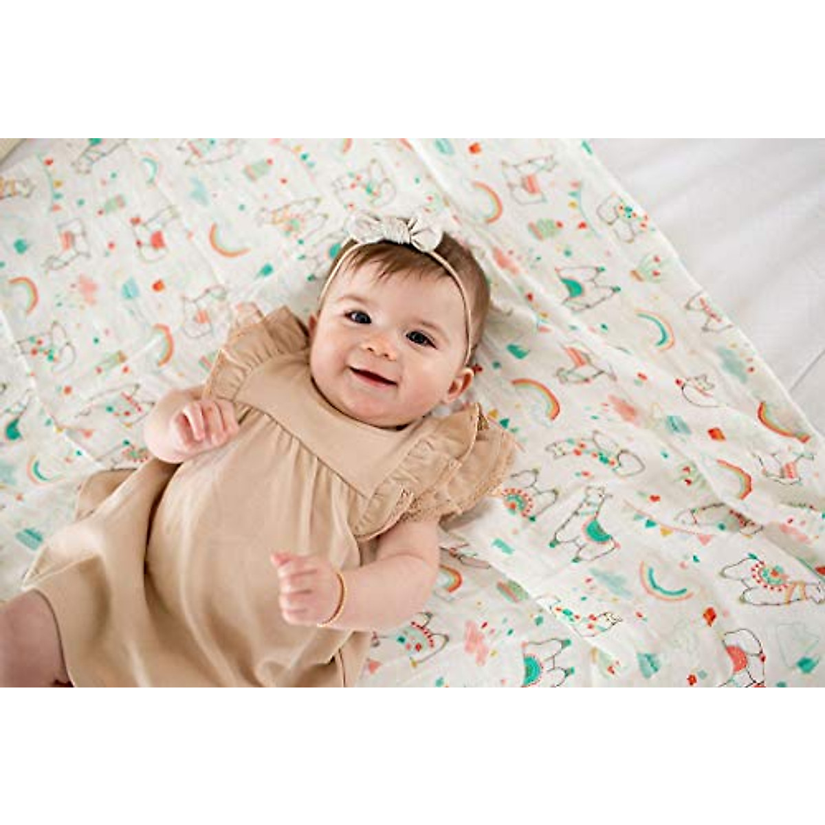 Loulou Lollipop Soft Baby Swaddle Blanket Muslin Wrap Receiving Blanket for Newborn to Toddler Girl and Boy, Large 47” by 47” - Llama…