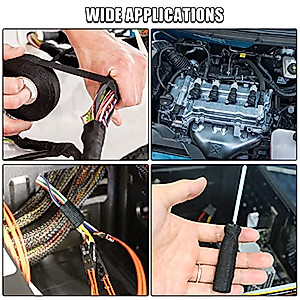 6 Rolls Cloth Electrical Tape, 3/4 Inch x 66 FT Wire Harness Tape, High Temp Fabric Electrical Tape, Automotive Wiring Loom Harness Tape Noise Resistance Adhesive Fabric Tape for Insulation Car Engine