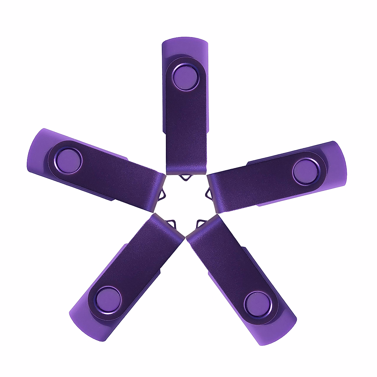 ERKE 2GB USB 2.0 Flash Drive 5 Pack Portable Thumb Drives Swivel Jump Drive Zip Drive Memory Sticks with Type-C/Micro USB Adapter for PC/Laptop(Purple 2GB)