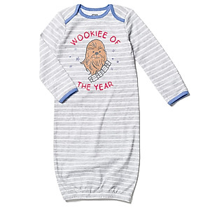 Star Wars Chewbacca R2-D2 C-3PO Baby Boys 3 Pack Swaddle Sleeper Gown 0-6 Months