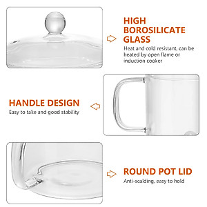 DOITOOL Glass Saucepan with Cover - Heat-Resistant Small Glass Simmer Pot for Stove Potpourri - Glass Cookware Glass Pots for Cooking on Stove for Pasta Noodle, Soup, Tea